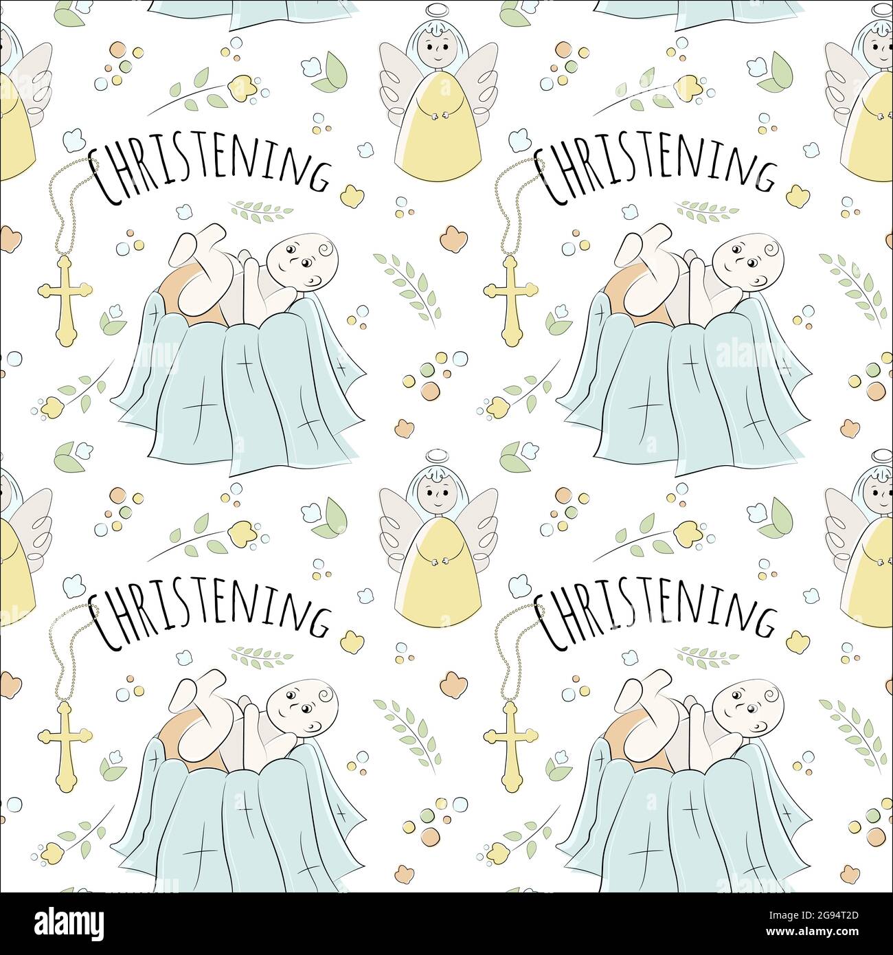 Vectron seamless pattern of elements drawn manually in the style of ...