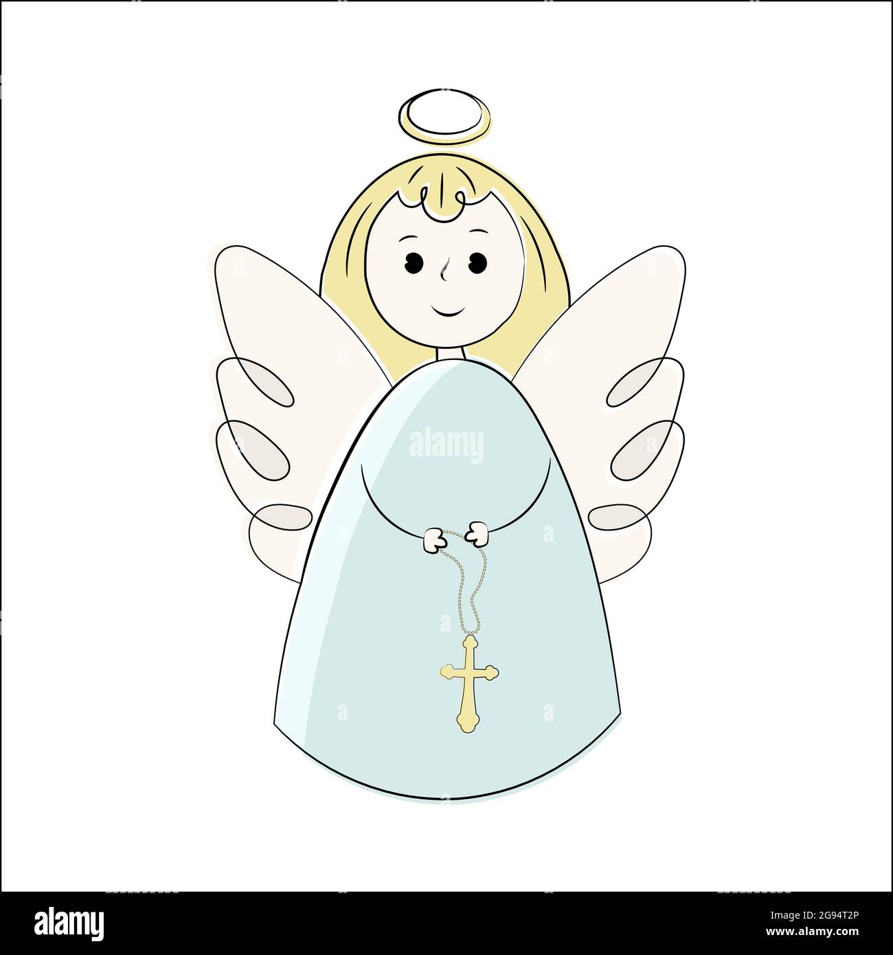 Vector angels on a white background. Hand-drawn in the style of doodle ...