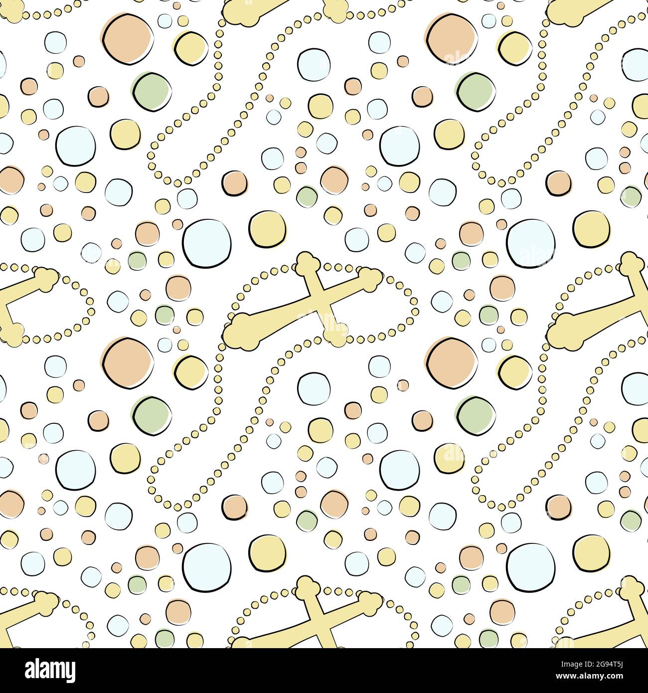 Vectron seamless pattern of elements drawn manually in the style of ...