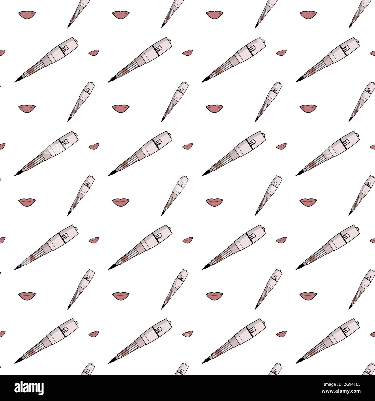 Vector simple pattern of equipment for permanent make-up. Used for ...
