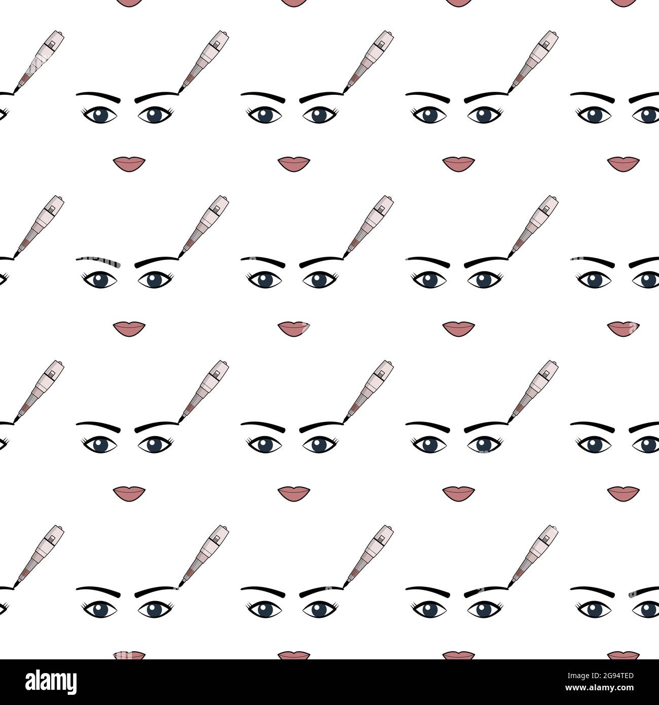 Vector simple pattern of equipment for permanent make-up. Used for ...