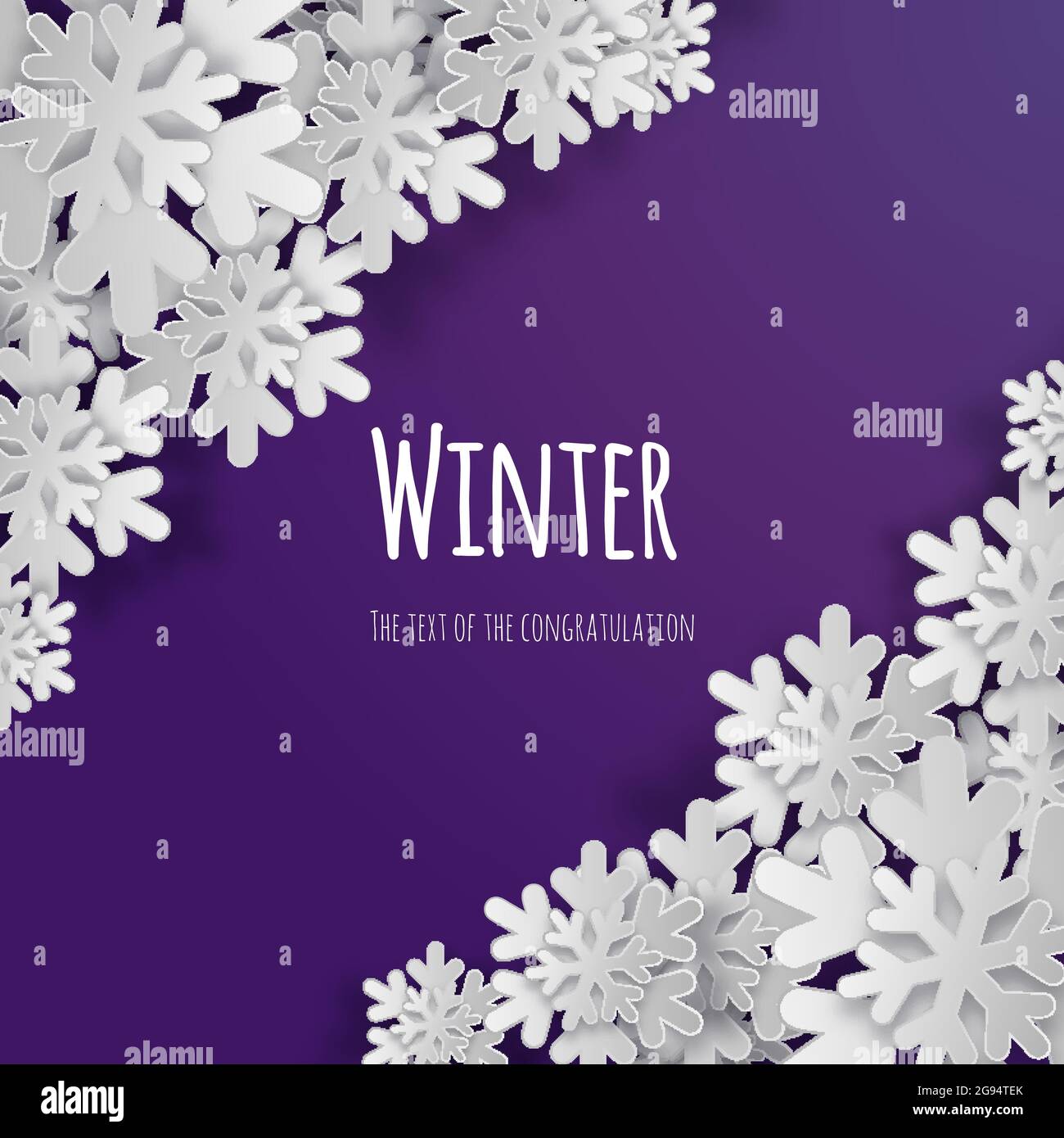 Vector volumetric snowflakes 3d, paper cut. Background for postcards ...