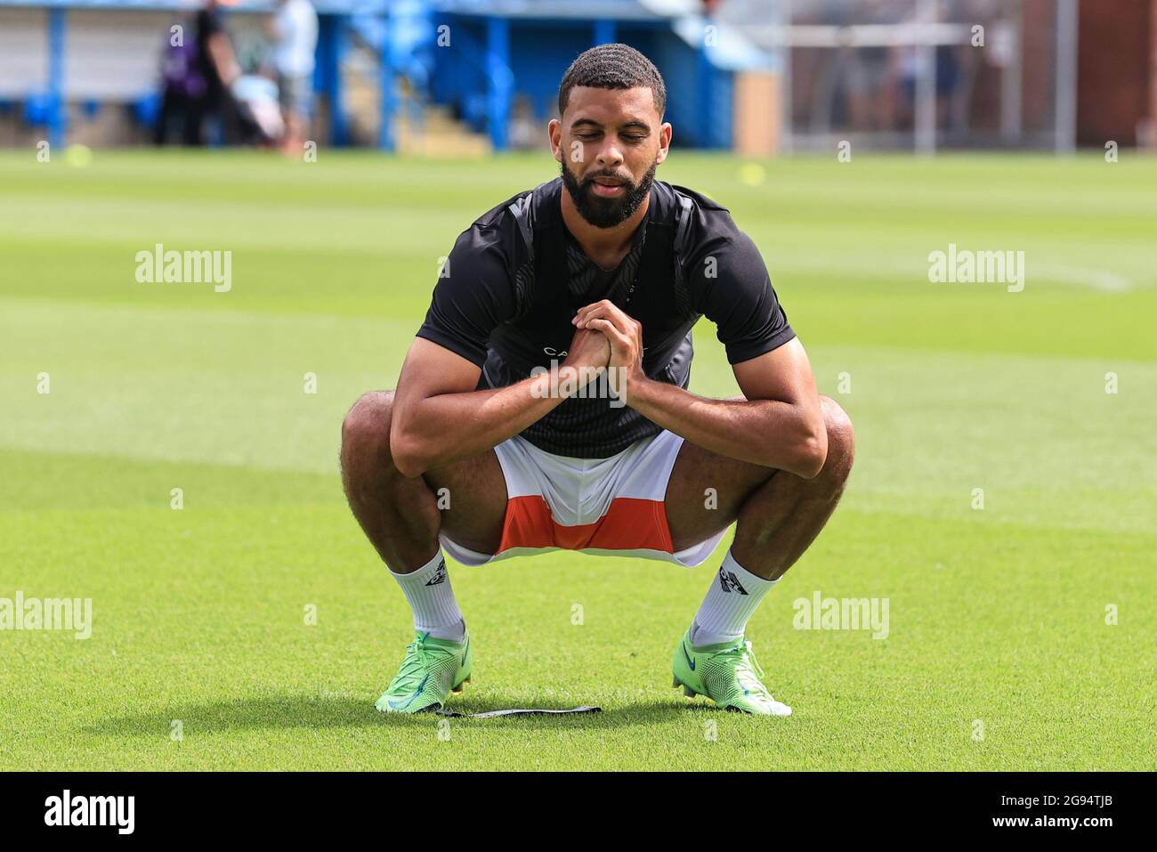 CJ Hamilton of Blackpool during the pre-game warmup Stock Photo - Alamy