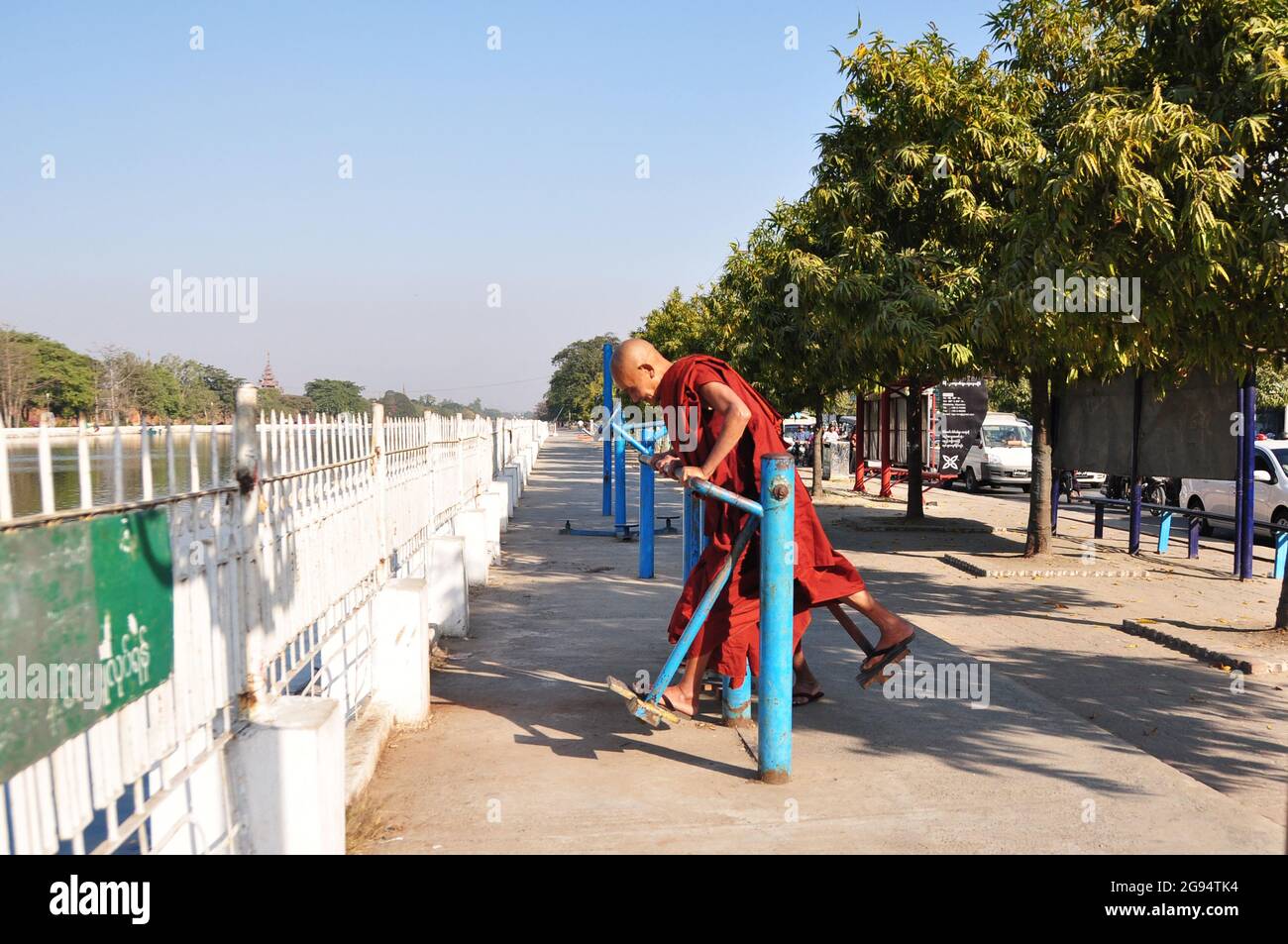 Novice buddhist monk exercise hi-res stock photography and images - Alamy