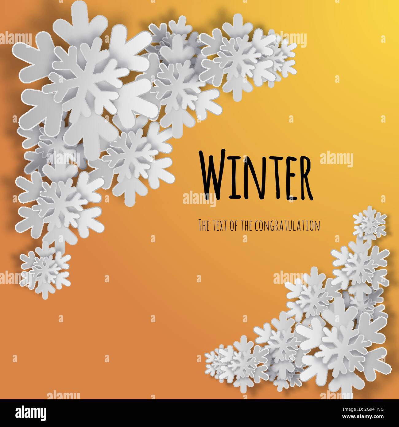 Vector volumetric snowflakes 3d, paper cut. Background for postcards ...