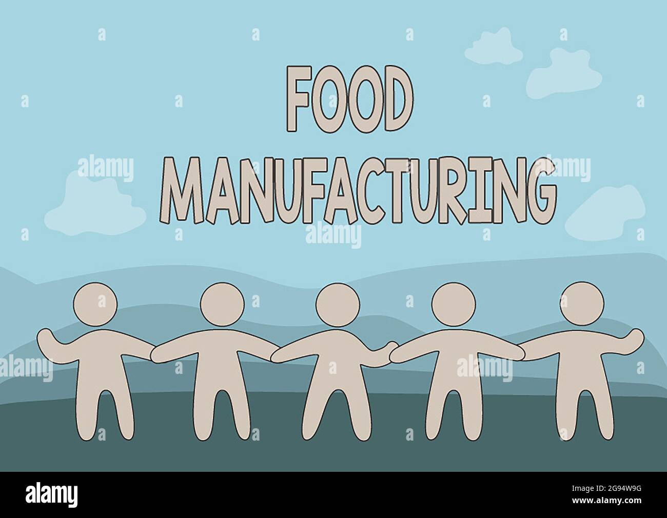 Text sign showing Food Manufacturing, Word Written on transformation of ...