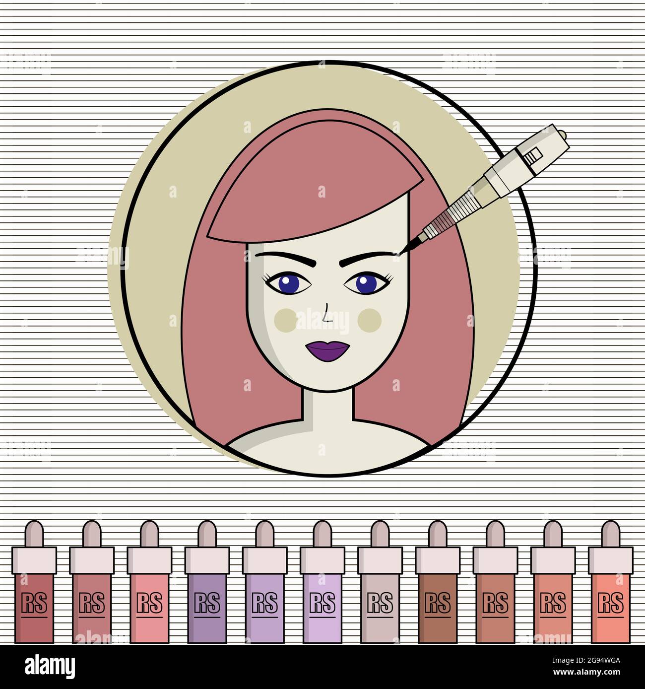 Vector set of equipment for permanent make-up. Used for icons on the ...