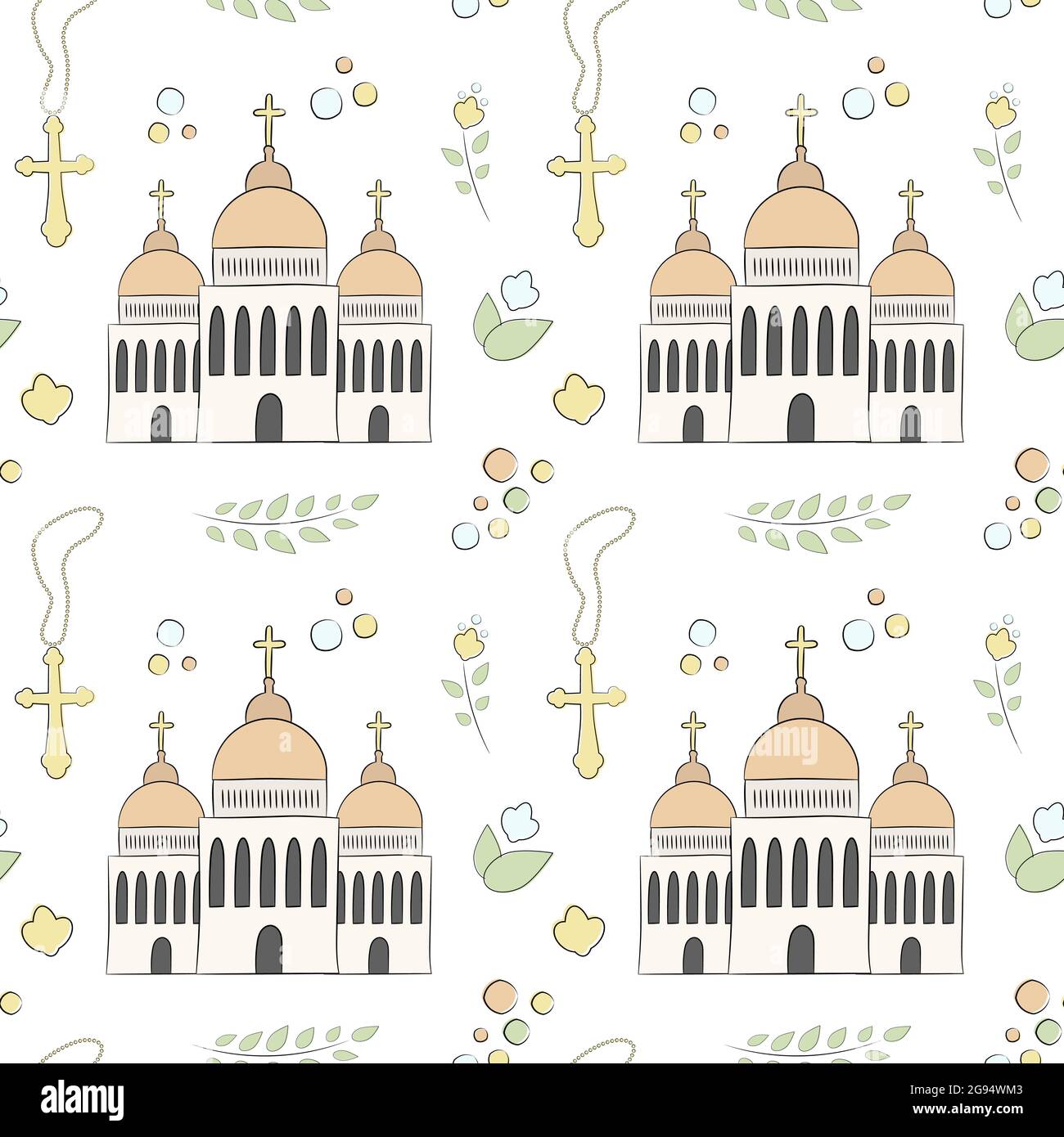 Vectron seamless pattern of elements drawn manually in the style of ...