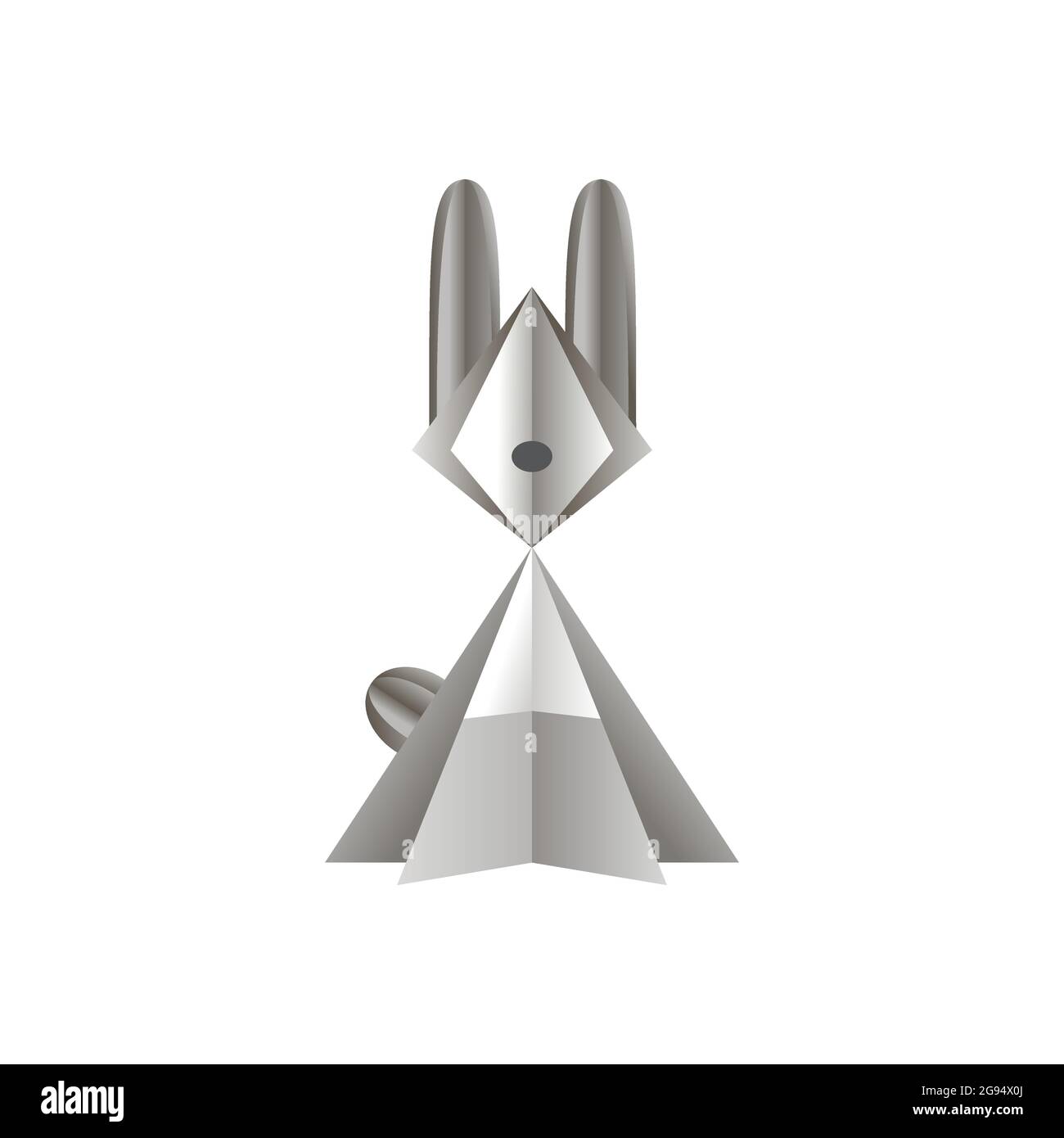 vector rabbit of paper on white background Stock Vector Image & Art - Alamy