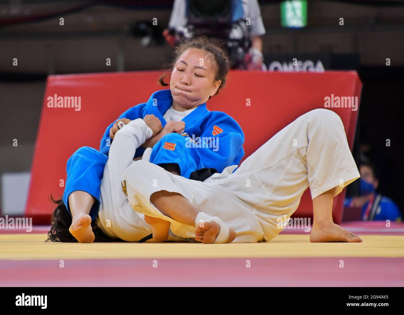 Tokyo, Japan. 24th July, 2021. Mongolia's Urantsetseg Munkhbat defeats ...