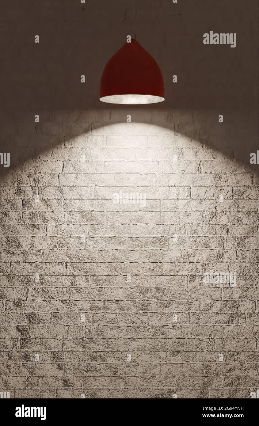 3d red brick room ceiling hi-res stock photography and images - Alamy