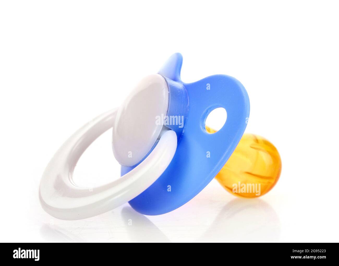 blue baby's pacifier isolated on white background Stock Photo - Alamy