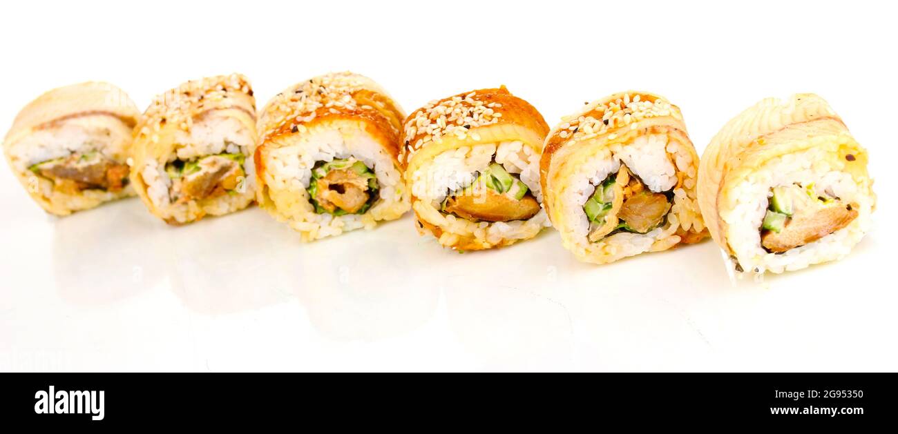 Tasty rolls isolated on white Stock Photo - Alamy