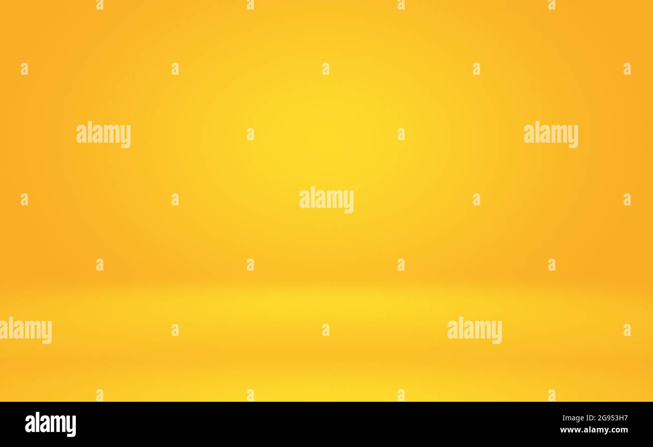 Abstract solid of shining yellow gradient studio wall room background ...