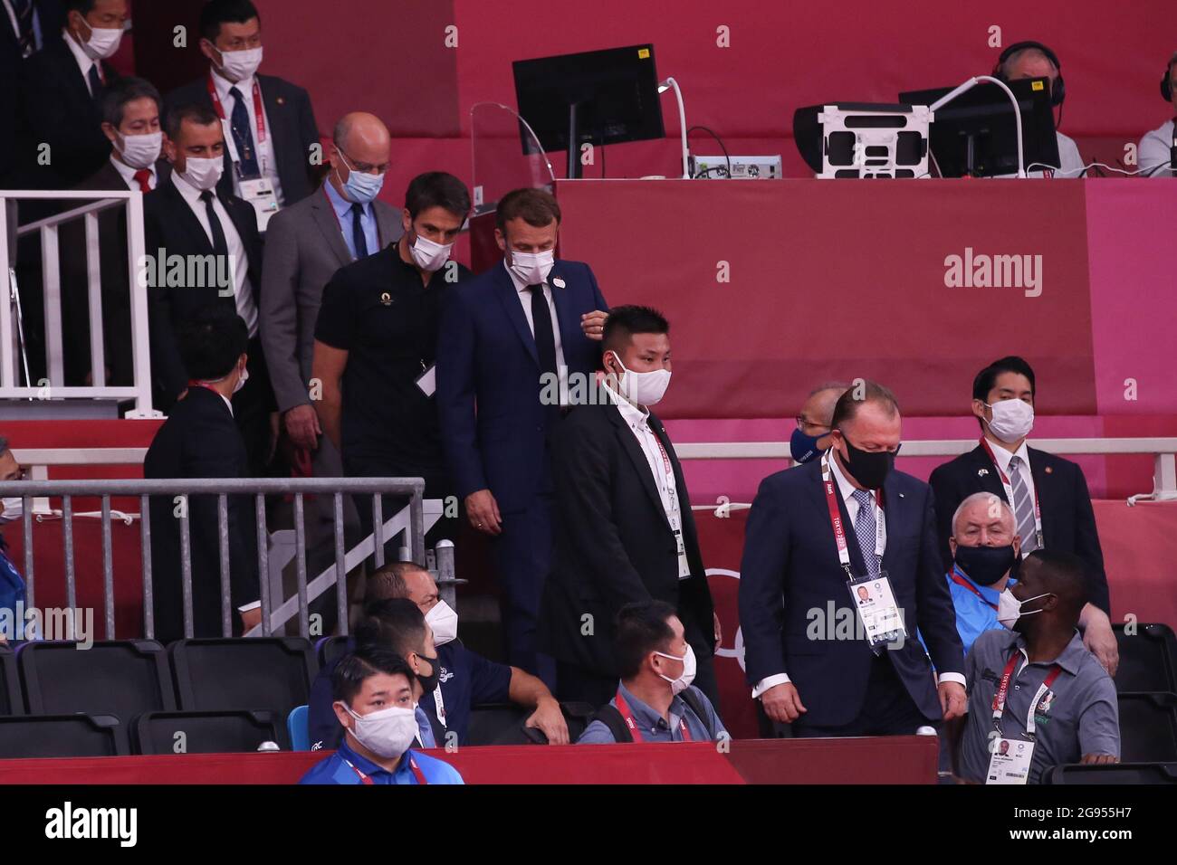 TOKYO - JULY 24 : President of France Emmanuel MACRON pays a visit to ...