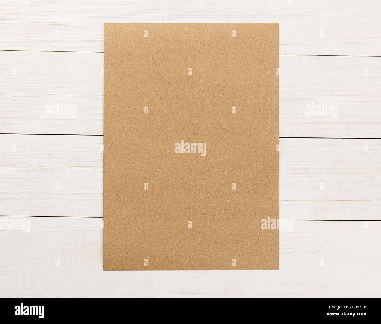 Invitation card mockup, blank craft greeting card template. Flat lay ...