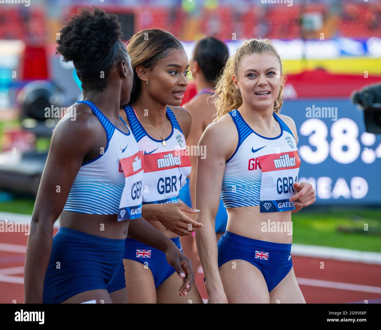 GATESHEAD, ENGLAND - JULY 13: Daryll Neita, Imani Lansiquot and Beth ...