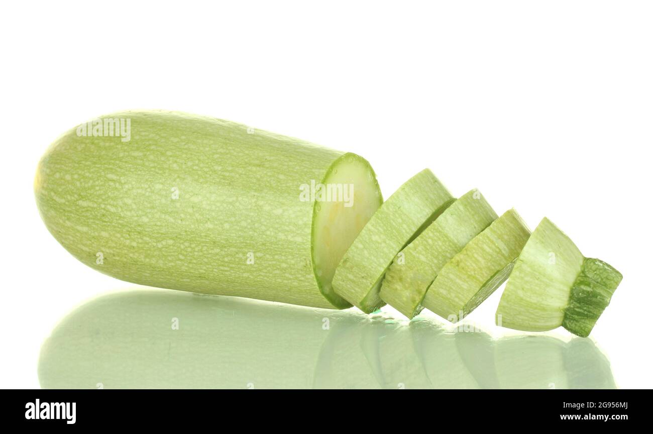 sliced squash isolated on white Stock Photo - Alamy