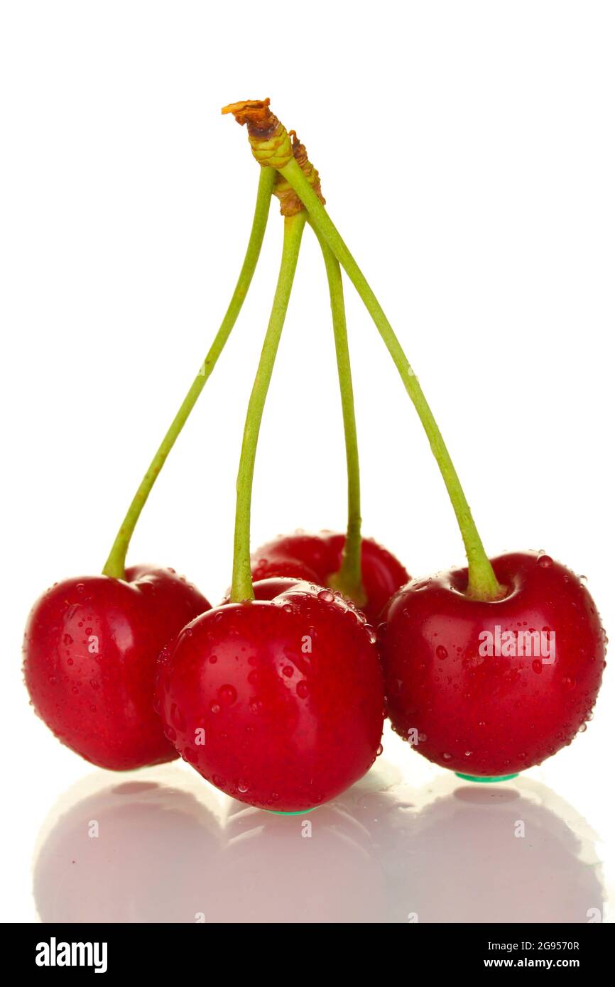 fresh cherry isolated on white Stock Photo - Alamy