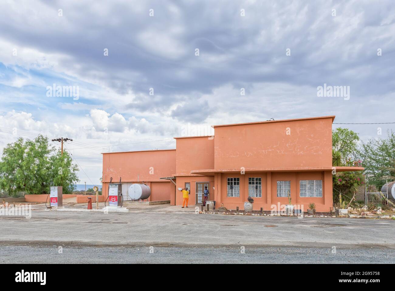 KLIPPLAAT, SOUTH AFRICA - APRIL 21, 2021: A street scene, with a gas ...