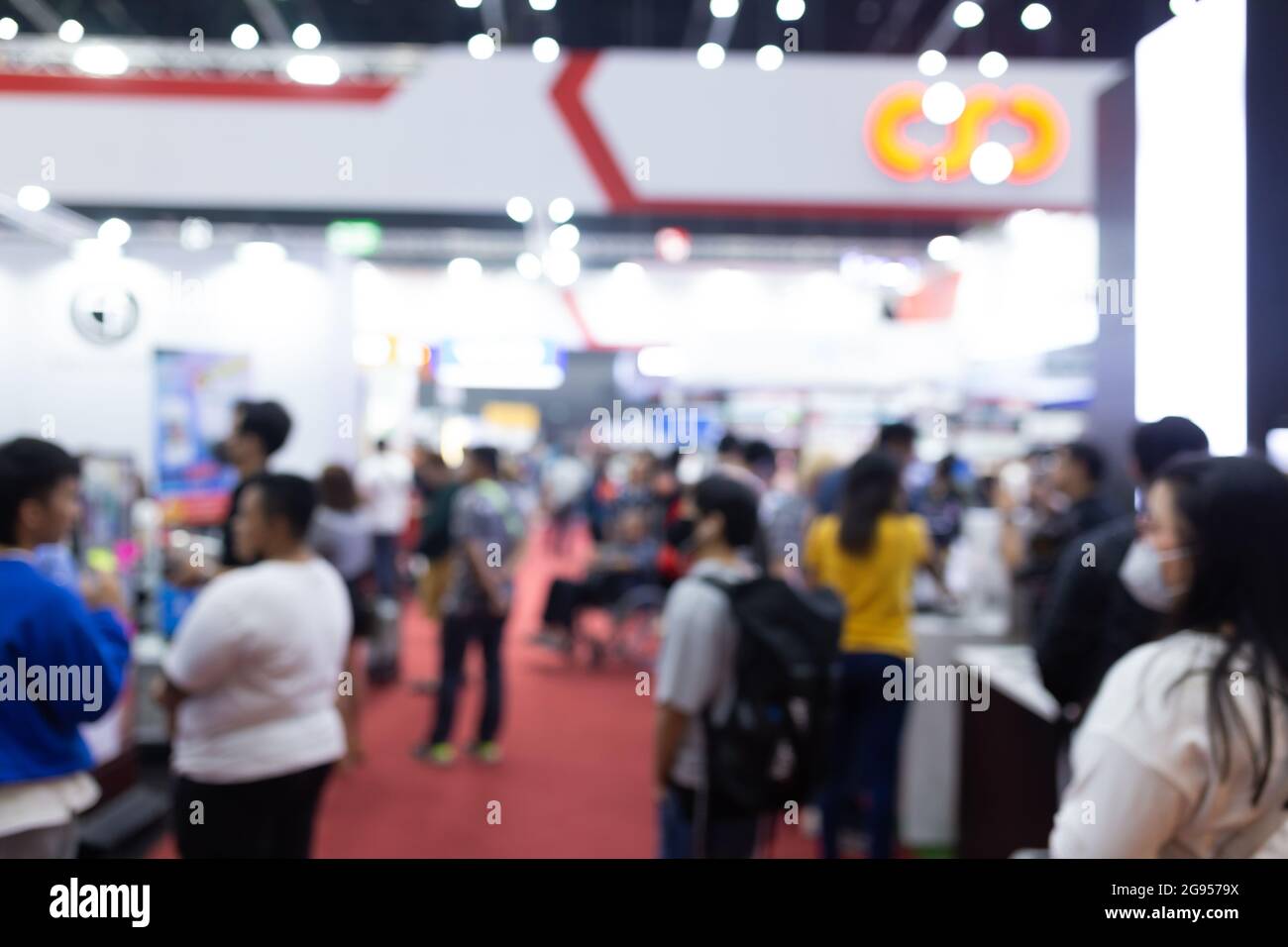 Abstract blur people in exhibition hall event trade show expo ...