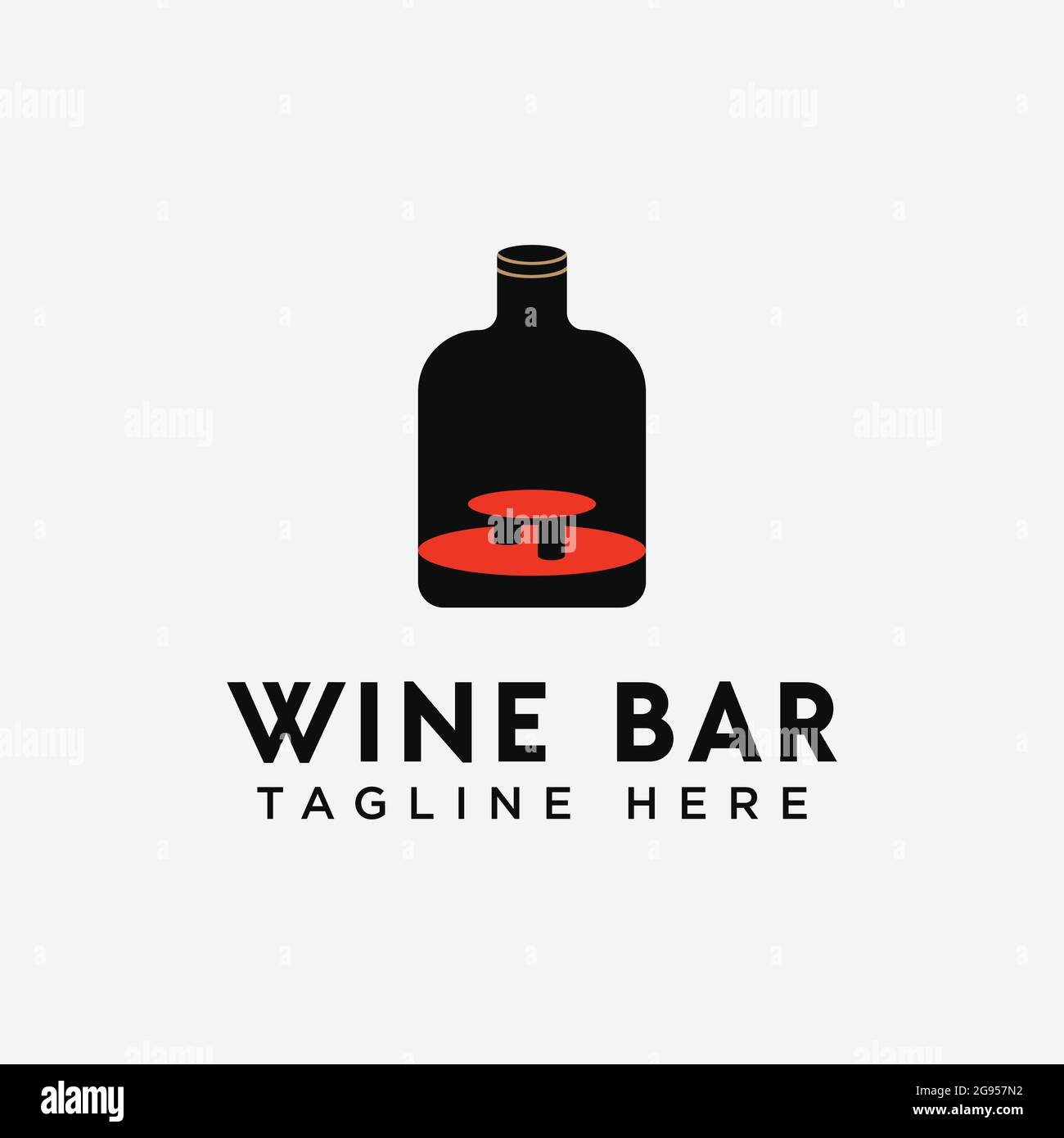 Label for menu design restaurant or cafe, Wine bottle with table and ...