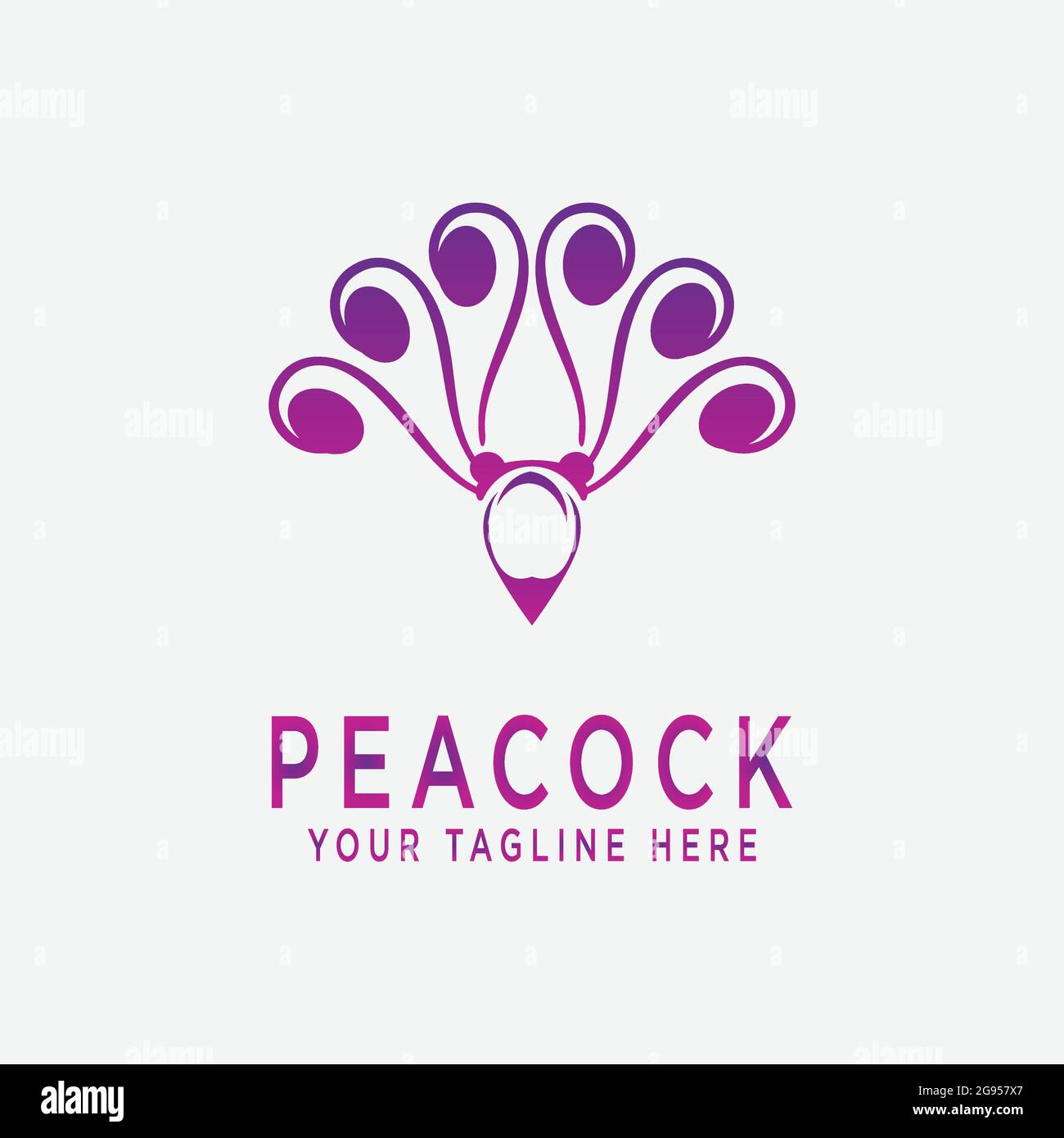 Simple minimalist peacock logo template, Illustration peacock Stock ...