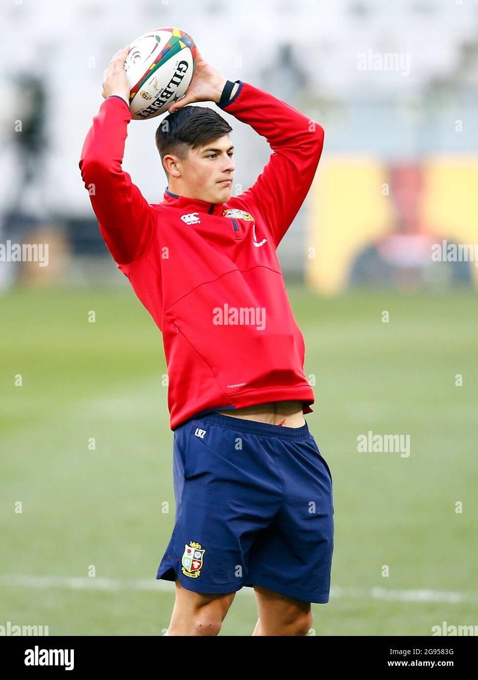 Louis Rees-Zammit of The British and Irish Lions ahead of the Castle ...