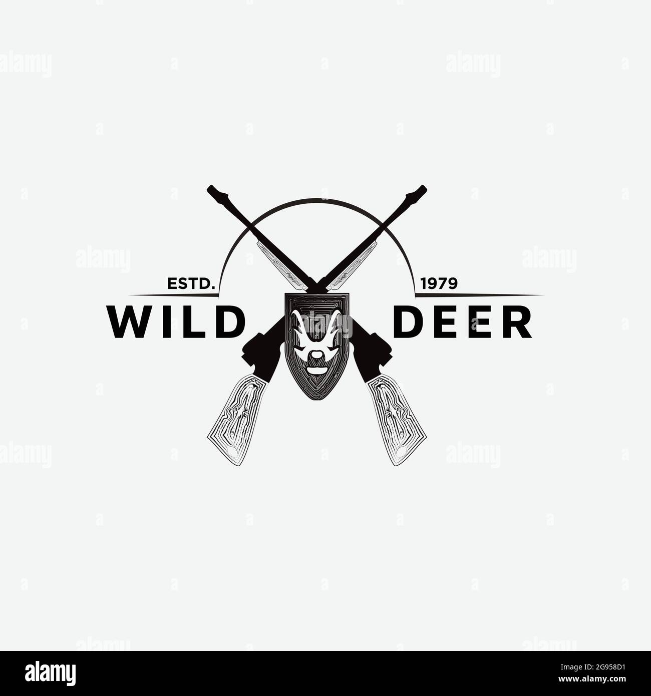 Symbol, badge and logo template design with hunter theme Stock Vector ...