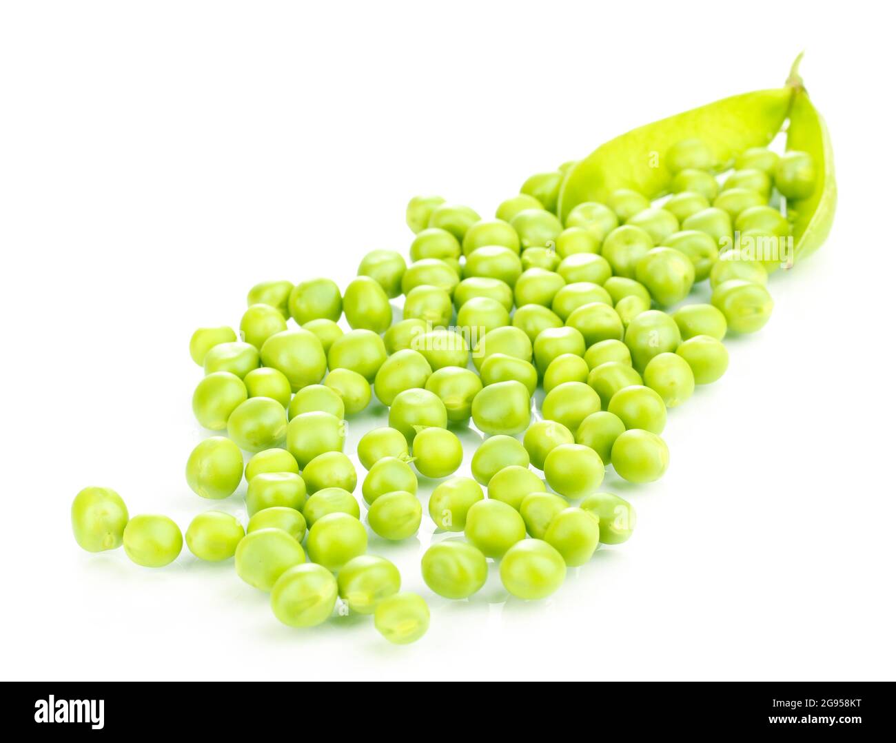 Green peas isolated on white Stock Photo - Alamy