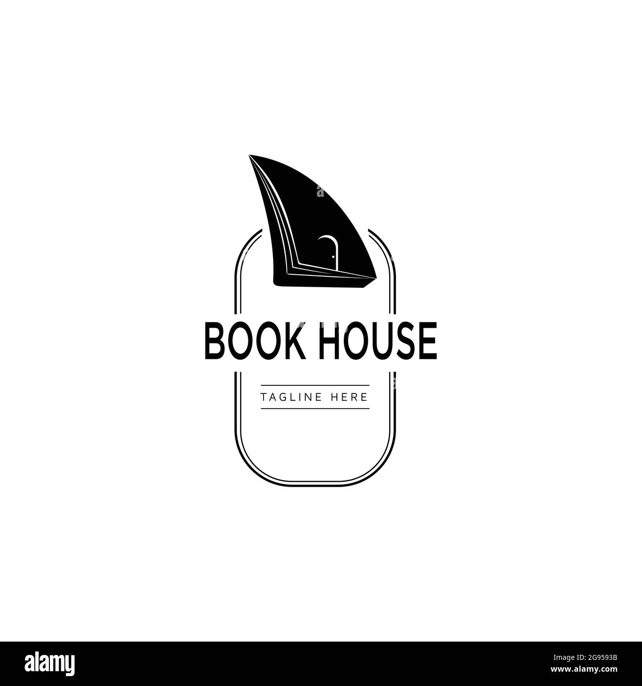 Book House Logo Design Vector Stock Vector Image & Art - Alamy