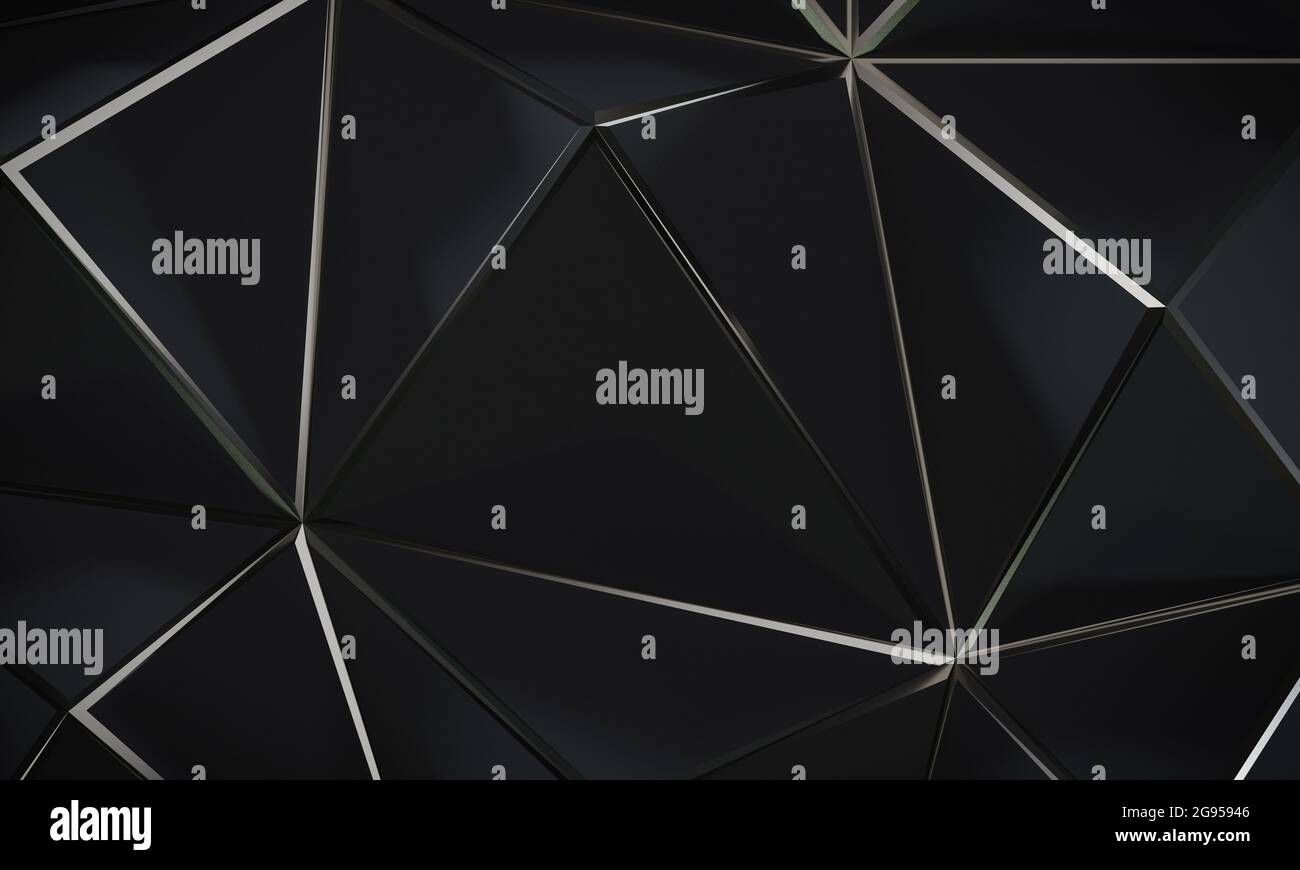 Black geometric texture with silver polygonal patterns Stock Photo - Alamy