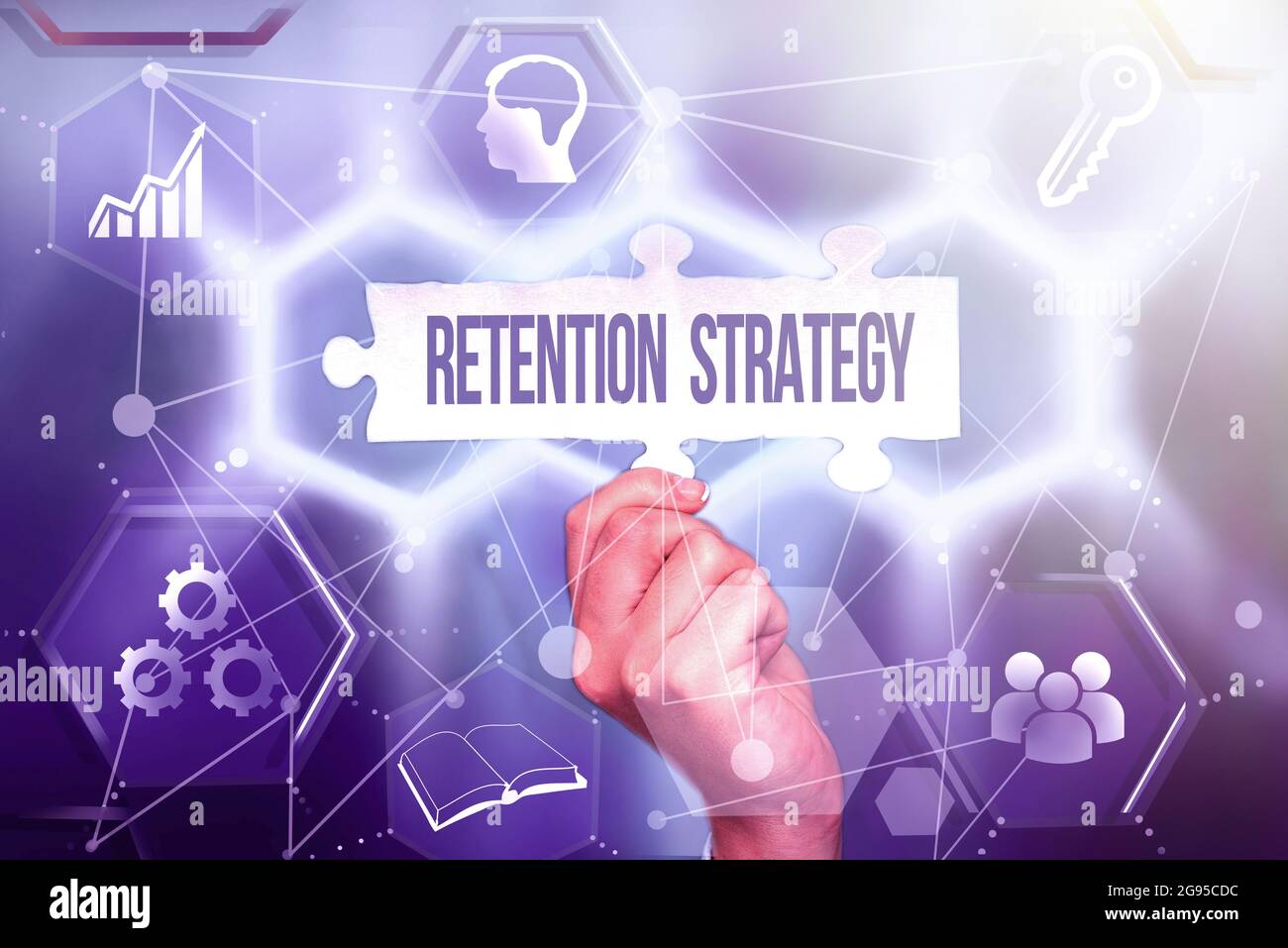 Text caption presenting Retention Strategy. Business concept activities ...