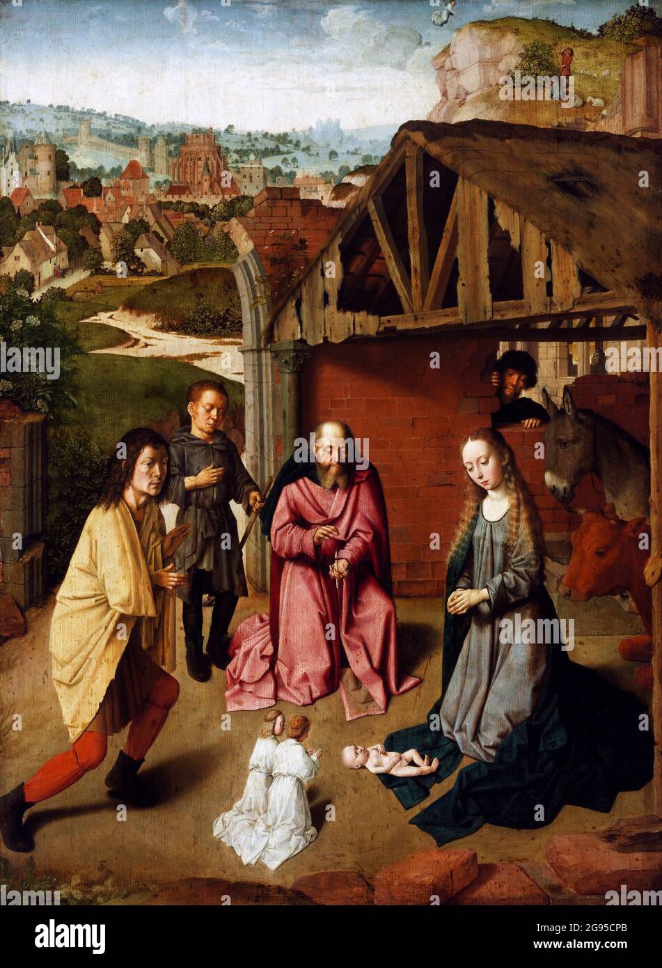 Nativity of jesus and the adoration of the shepherds hi-res stock ...