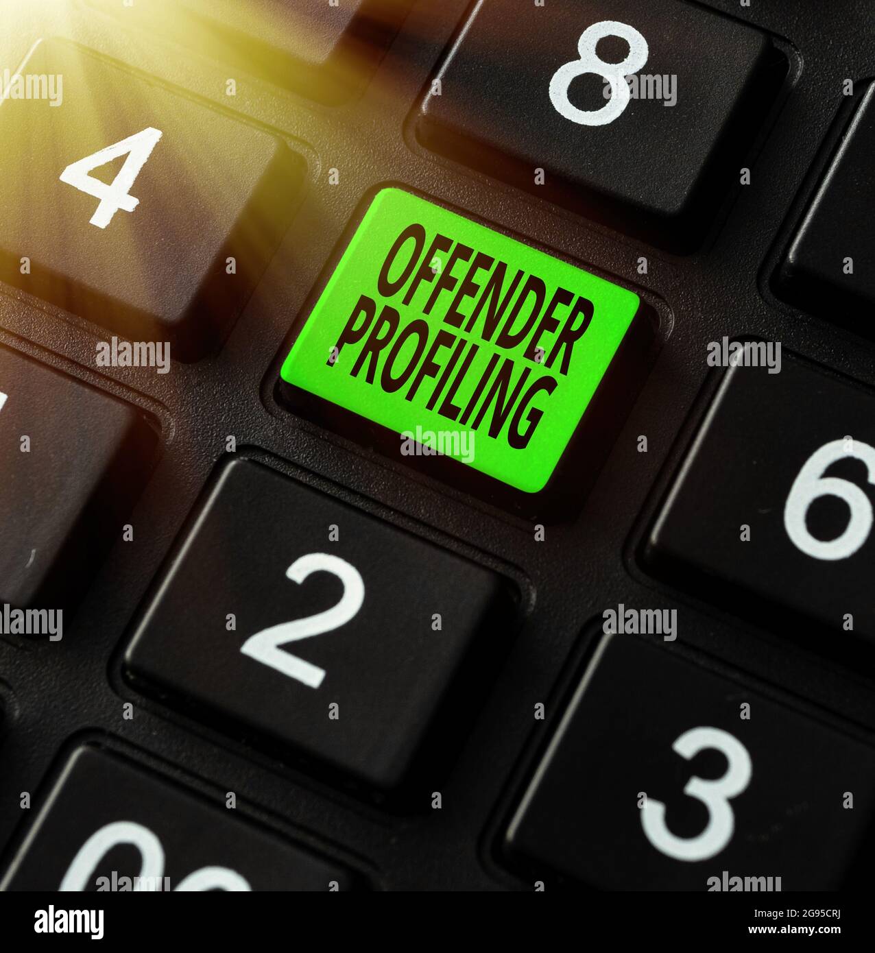 Hand writing sign Offender Profiling. Word Written on Develop profiles ...