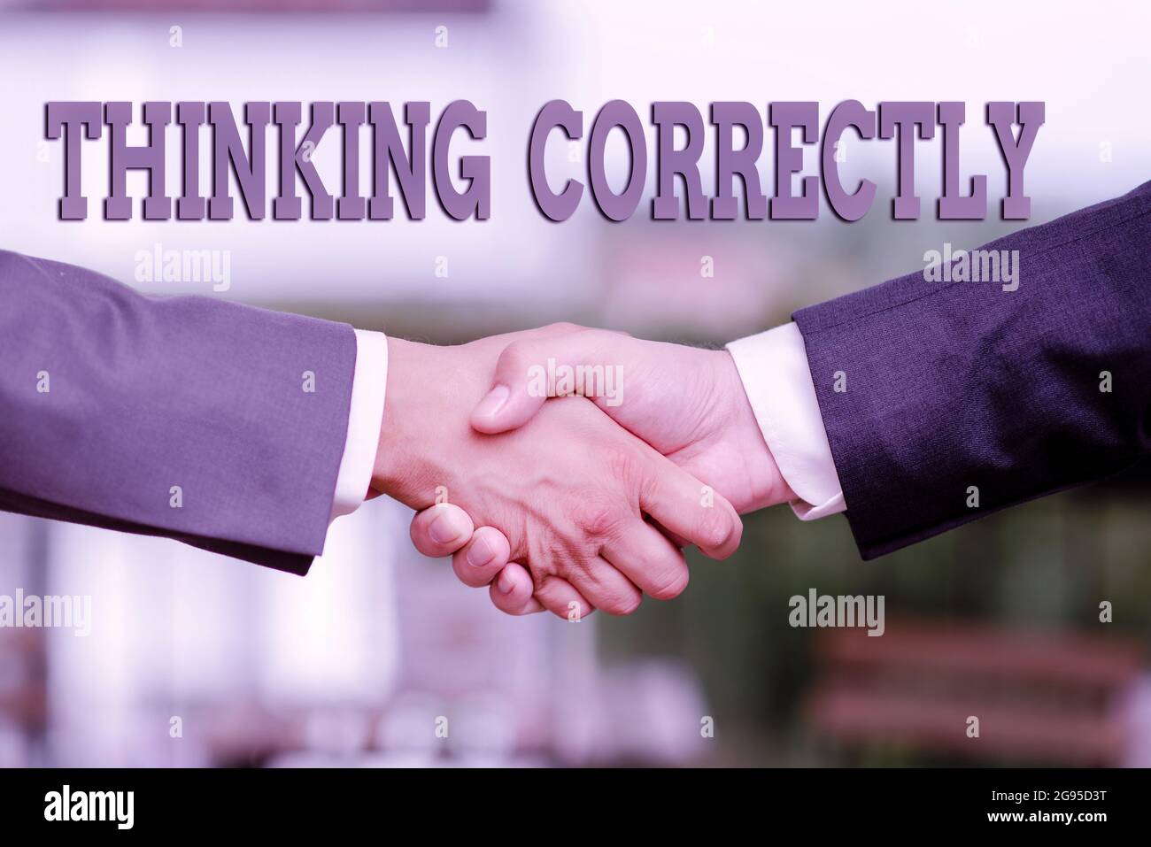 Writing displaying text Thinking Correctly. Concept meaning principle ...