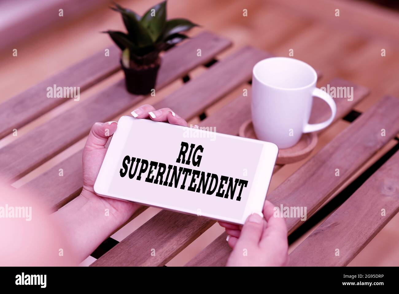 Hand writing sign Rig Superintendent. Conceptual photo Manage drilling ...