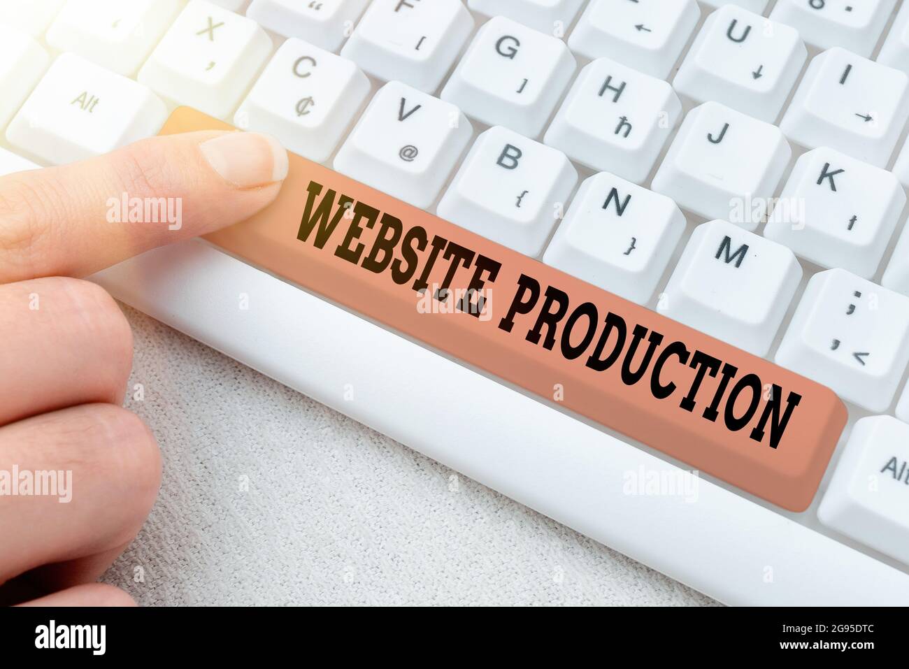 Sign displaying Website Production. Business showcase process of ...