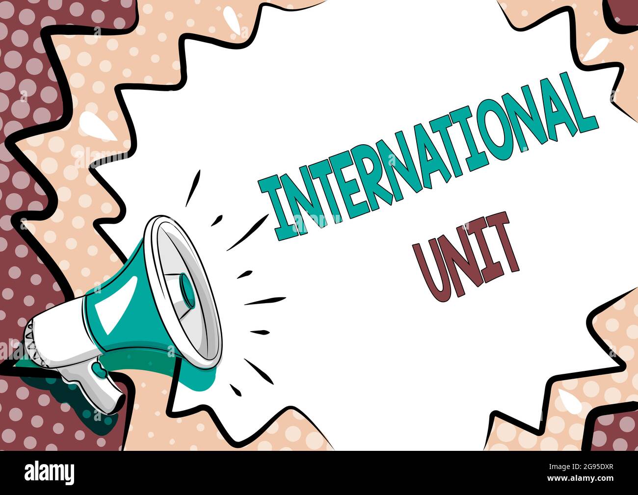 Hand writing sign International Unit. Word Written on the ...