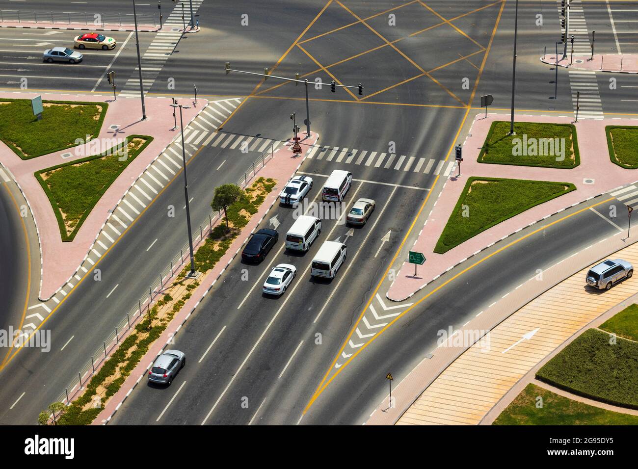 ,UAE - 07.22.2021 Cross road junction from above Stock Photo - Alamy