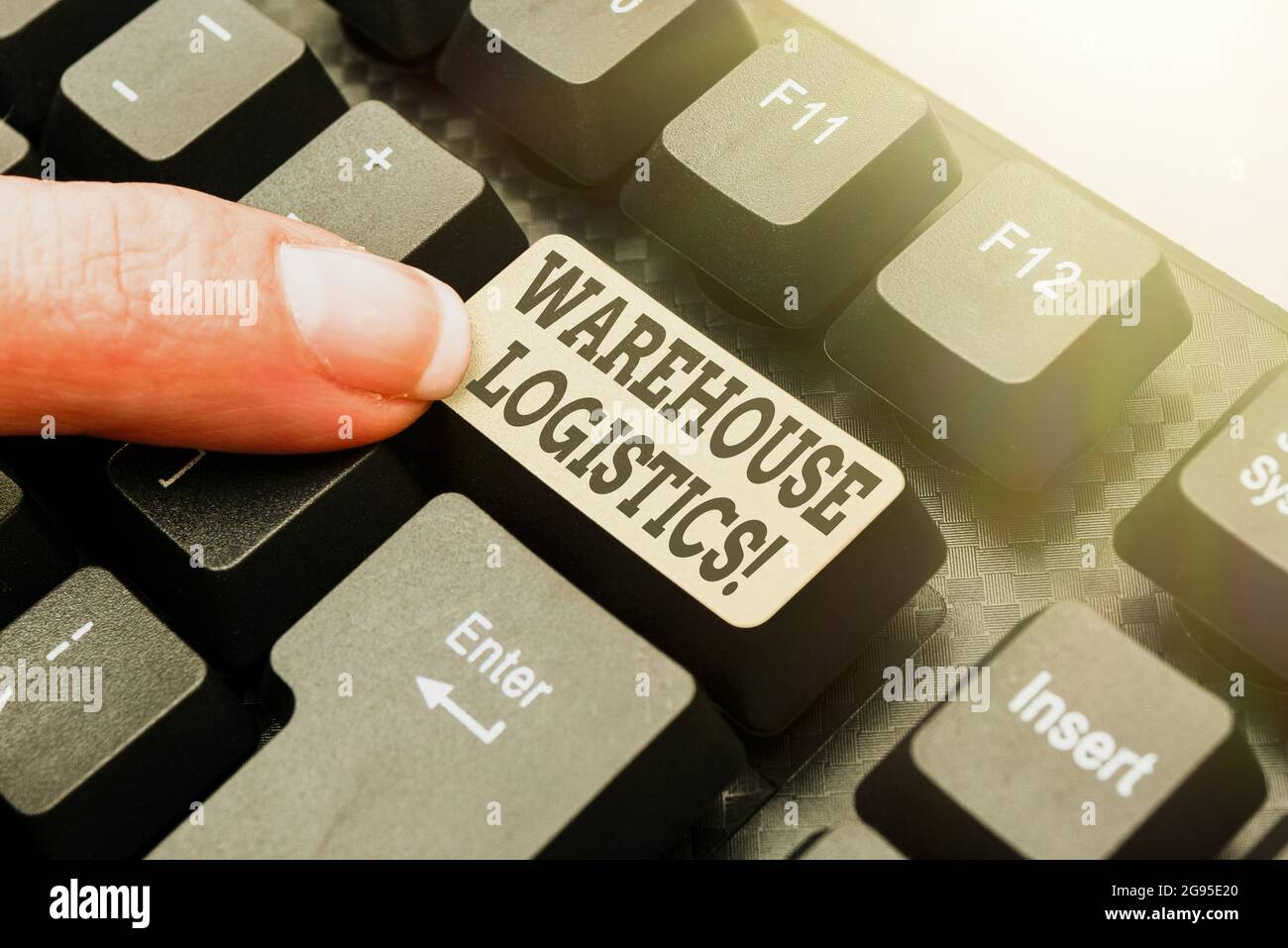 Handwriting text Warehouse Logistics. Business idea flow of both ...