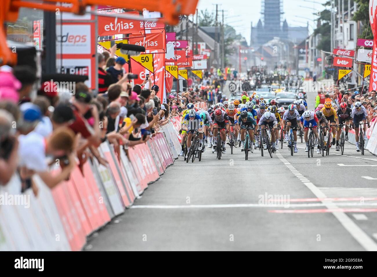 Illustration picture shows the sprint at the finish of the fifth and ...
