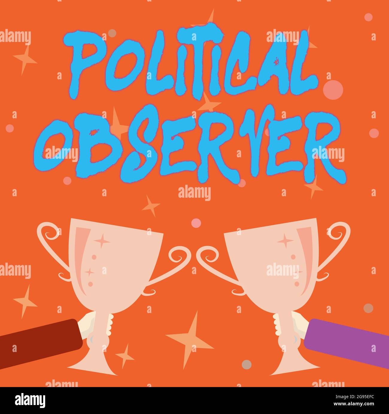 Text caption presenting Political Observer. Business showcase ...