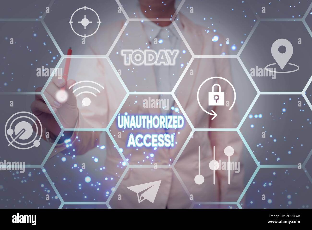 Inspiration showing sign Unauthorized Access. Word Written on use of a ...