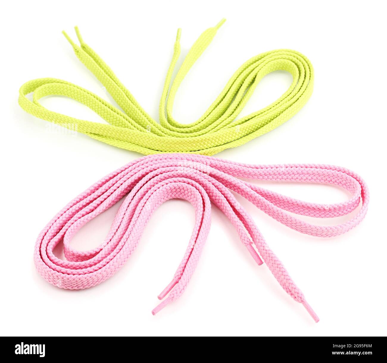 Colorful shoelaces isolated on white Stock Photo - Alamy
