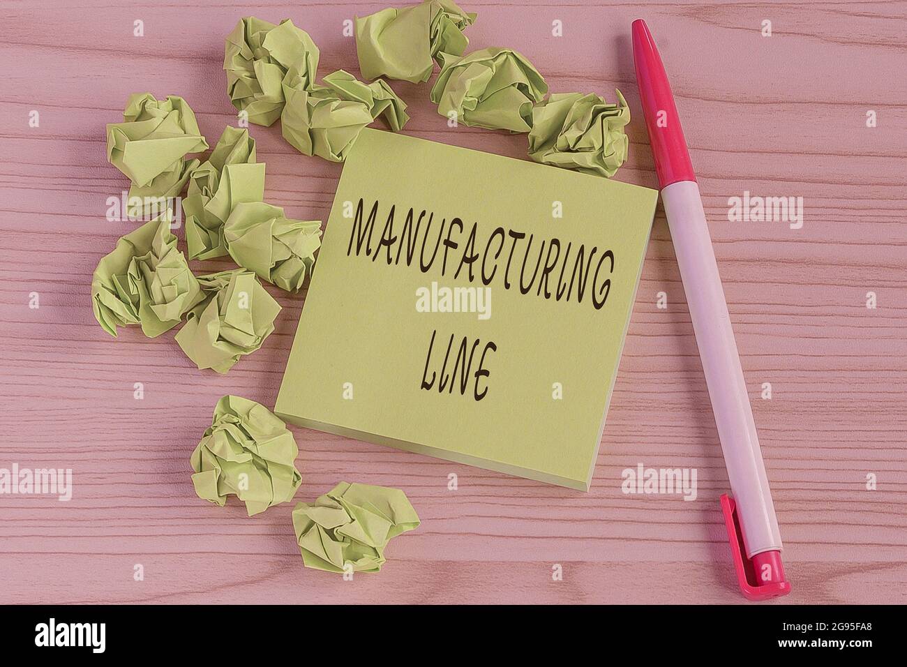 Sign displaying Manufacturing Line. Business overview set of sequential ...