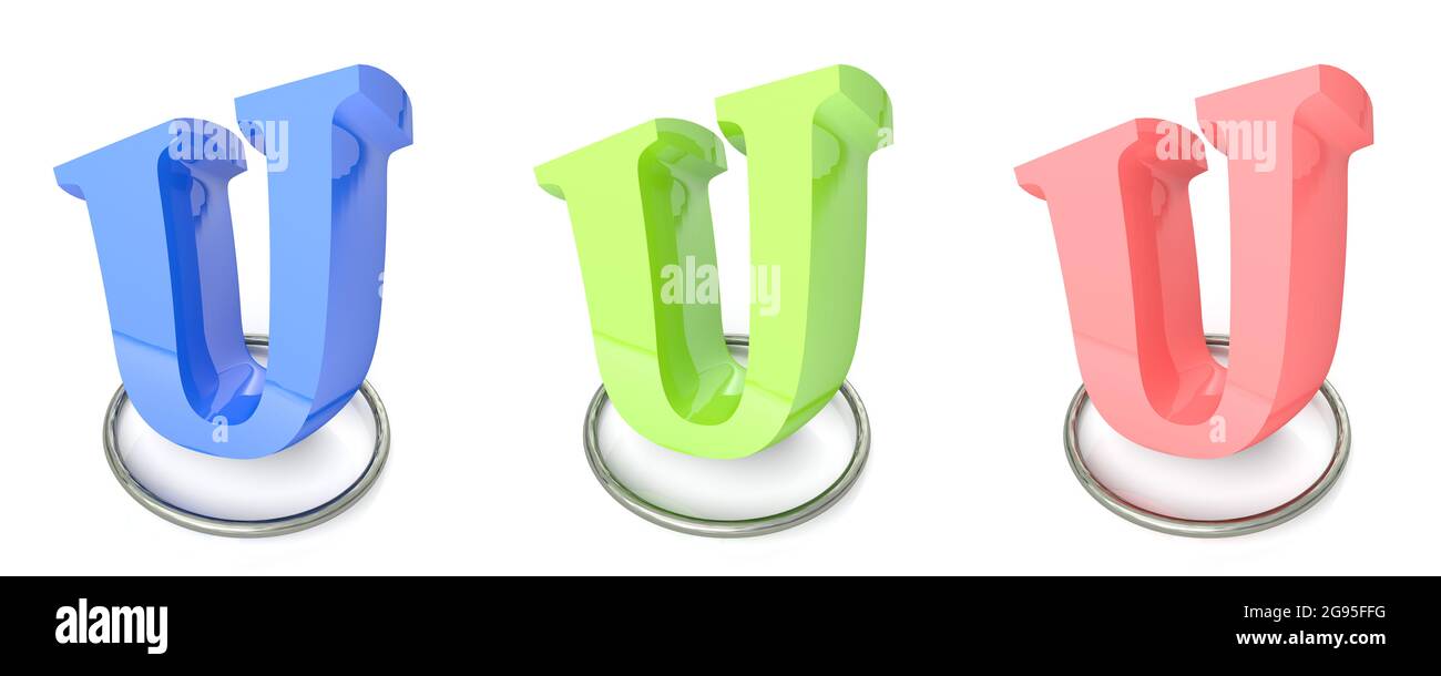 Character U set isolated on white bkg Stock Photo - Alamy