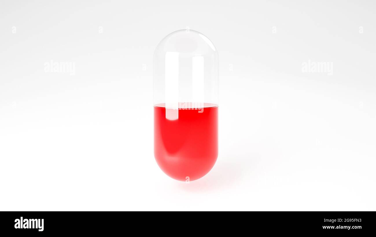 transparent and red capsule pill on white background.,pharmacy and ...