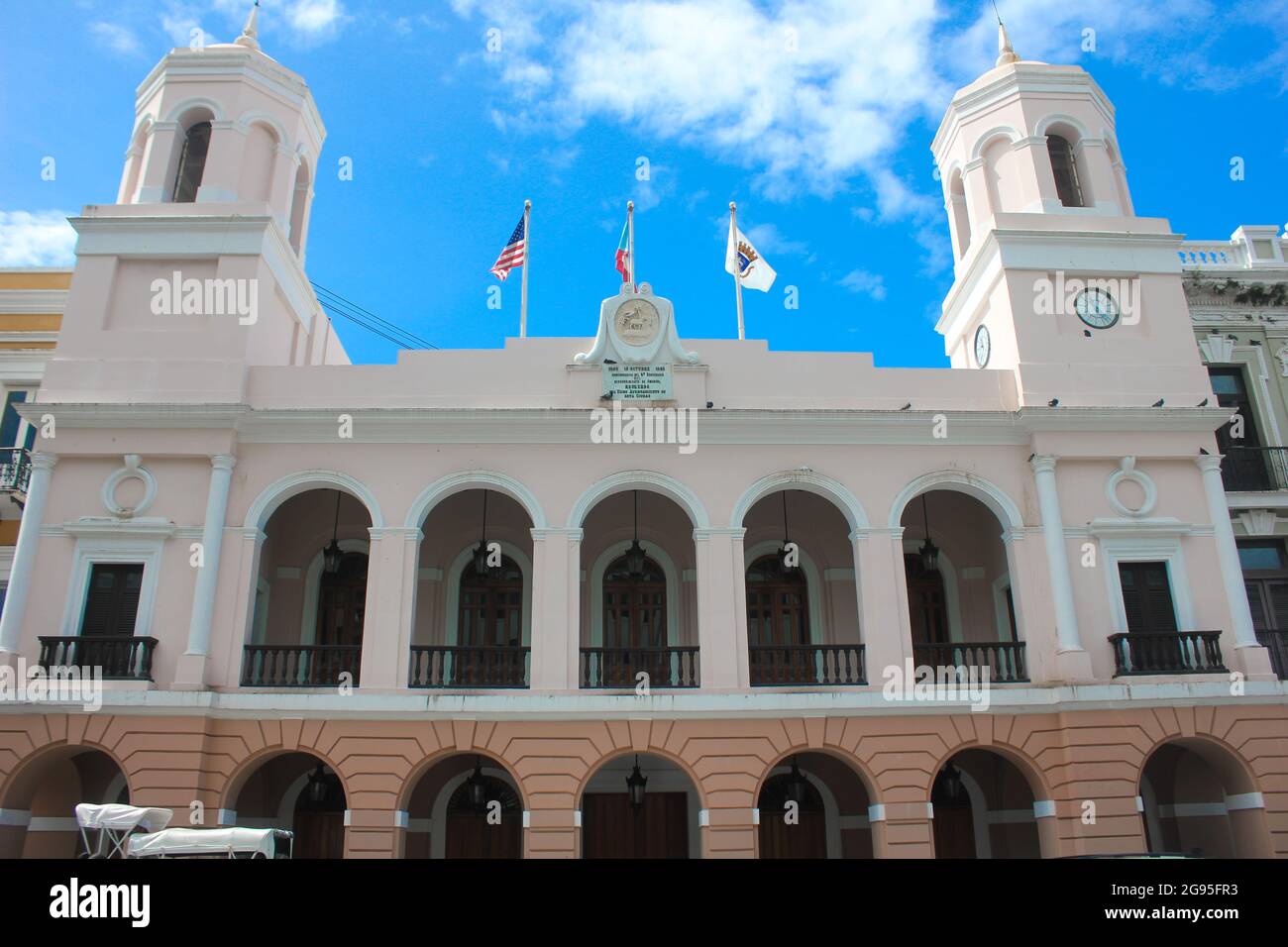 City Hall Building at Plaza de Armas, San Juan, Puerto Rico Stock Photo ...