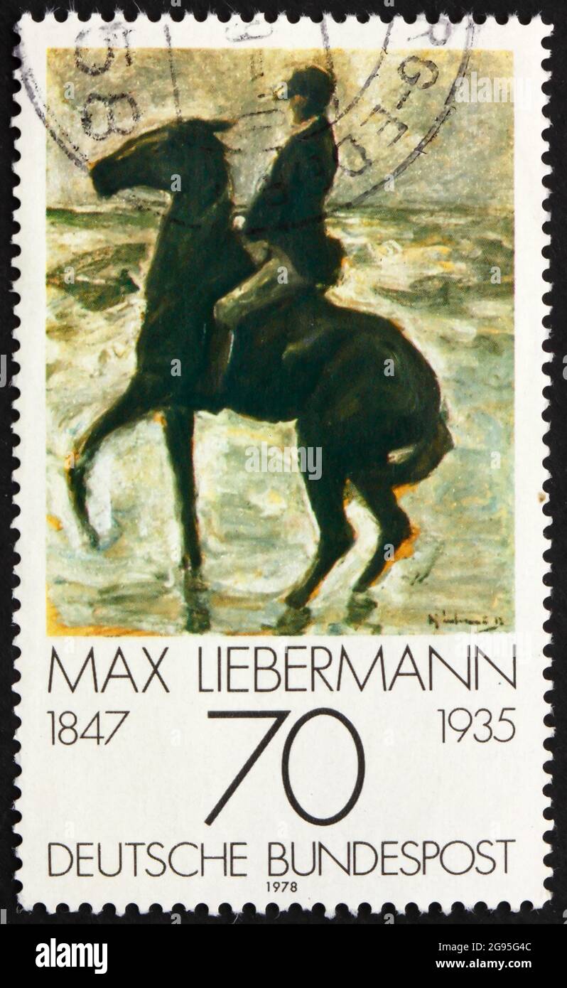 GERMANY - CIRCA 1978: a stamp printed in the Germany shows Horseman on ...